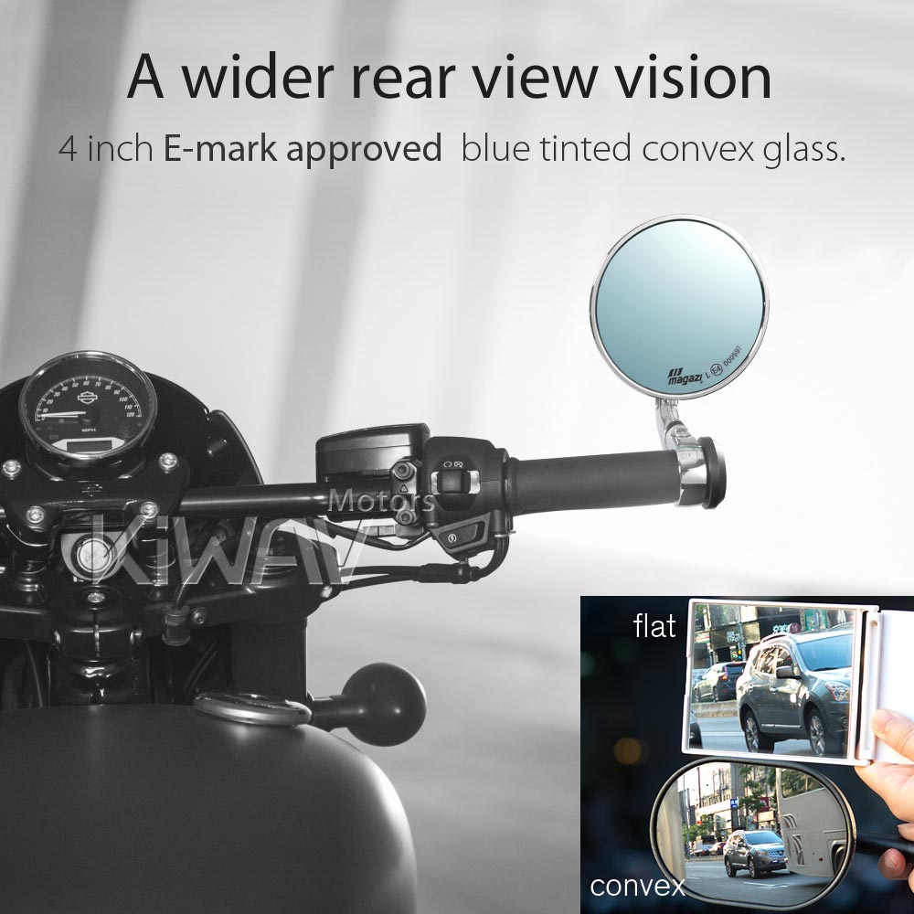 bar-end mirrors: Bob chrome bar end mirrors compatible with Harley ...