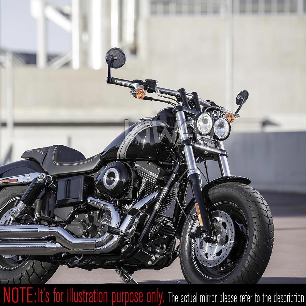 For Harley: Mamba round matte carbon heavy weight bar end mirrors ...