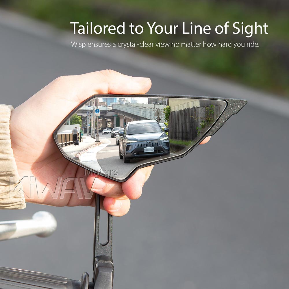 bar-end mirrors: Wisp black bar end mirror RH a piece for 7/8, 1 Inch ...