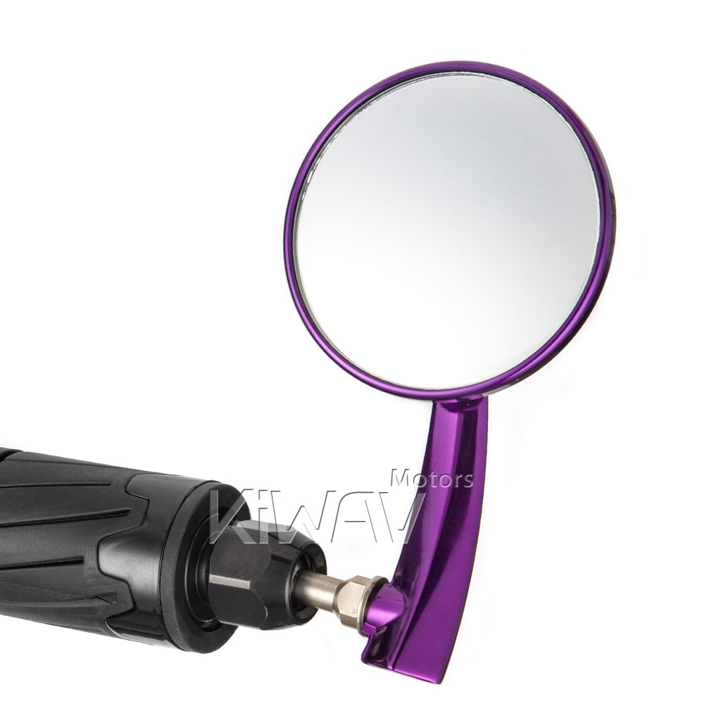 All Products: 65N round bar end mirrors purple (a pair)