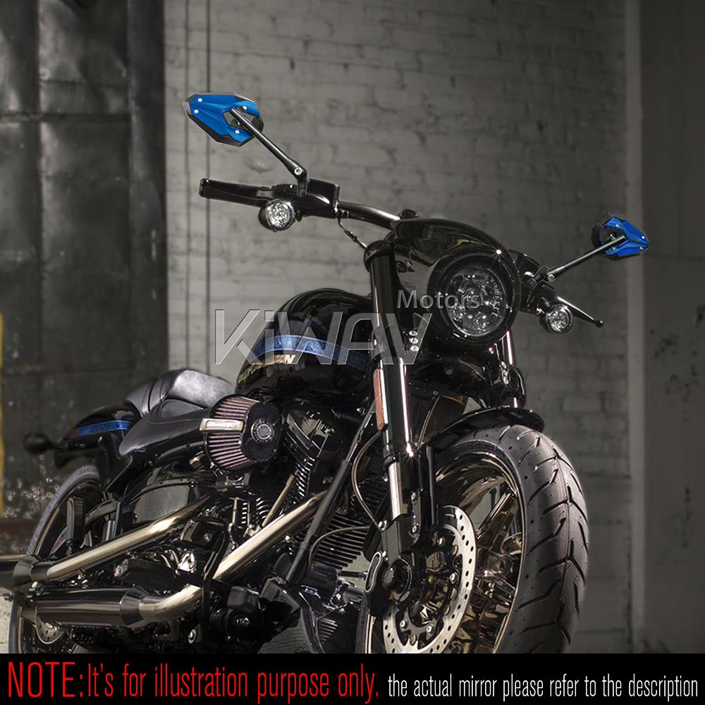 All Products: ViperII all blue mirrors for M10 metric bike & Harley ...