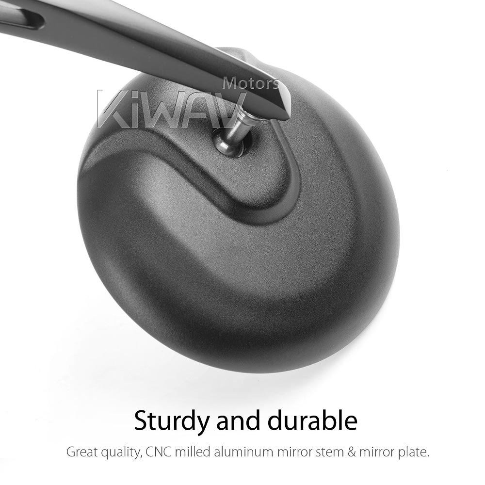 for BMW: Retro black bar end mirrors compatible with BMW