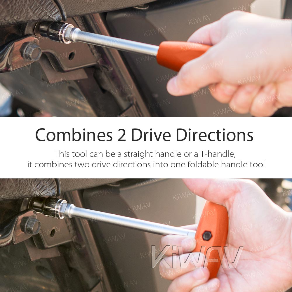 All Products: 3/8 inch square drive with magnetic 1/4 hex bit handle orange