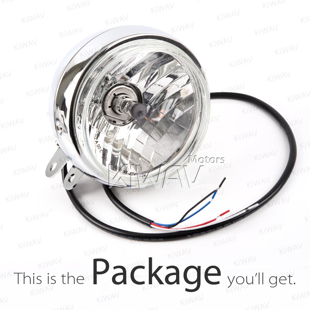 All Products: 5-3/4 inch ECE LHD headlight chrome bottom mount