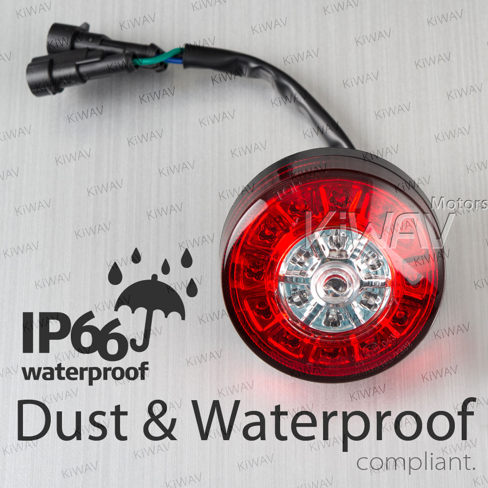 LED round tail light with mounting bracket