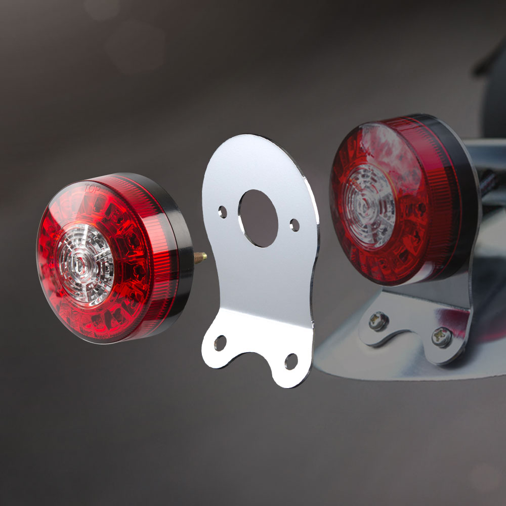 LED round tail light with mounting bracket
