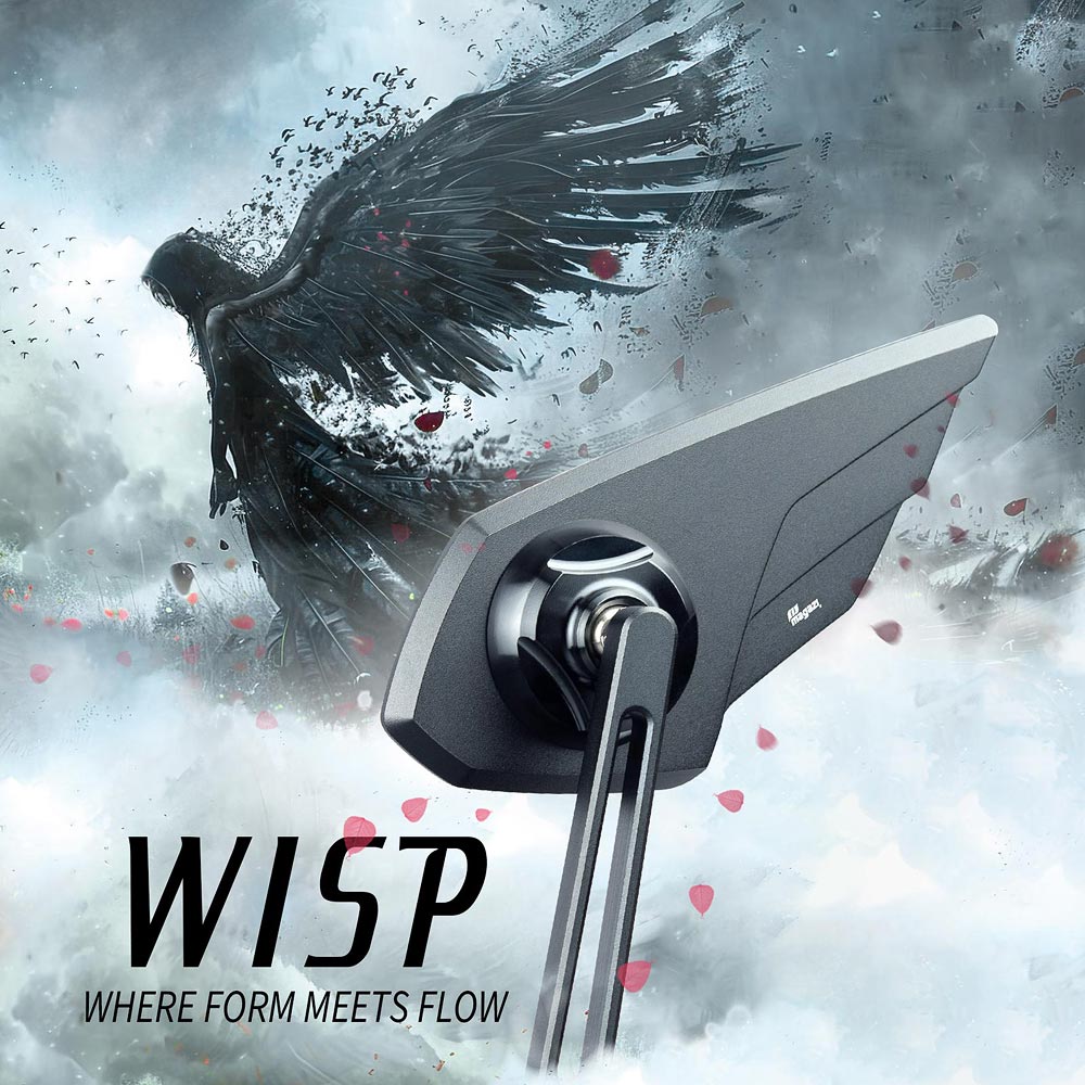 bar end mirrors: Wisp black bar end mirrors